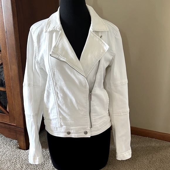 Calvin Klein Jeans | Jackets & Coats | Calvin Klein Jeans White Moto ...